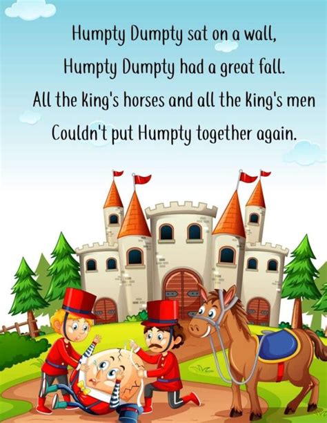 Humpty Dumpty Nursery Rhyme Printabe Video And Lyrics