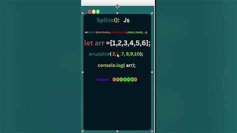 Javascript Splice Method Add Remove And Modify Array Elements
