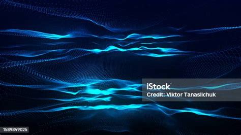 기술 배경 추상적인 디지털 입자 파동 미래 지향적인 점선 물결 네트워크 연결 구조 3d 렌더링 0명에 대한 스톡 벡터 아트 및