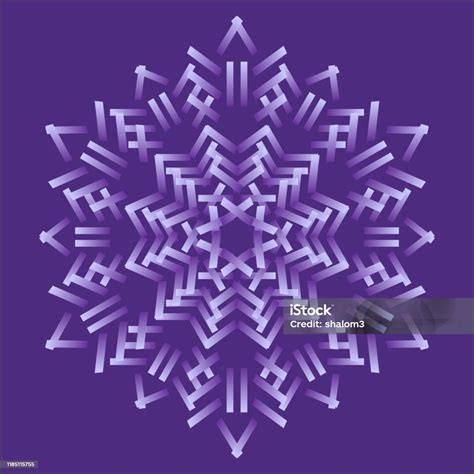 어두운 배경에 광학 예술 스타일의 보라색 스타 신비한 색상의 판타지 스타 모양 미스터리에 대한 스톡 벡터 아트 및 기타 이미지