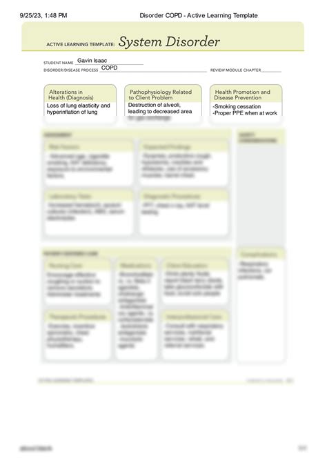 SOLUTION Disorder Copd Active Learning Template Studypool