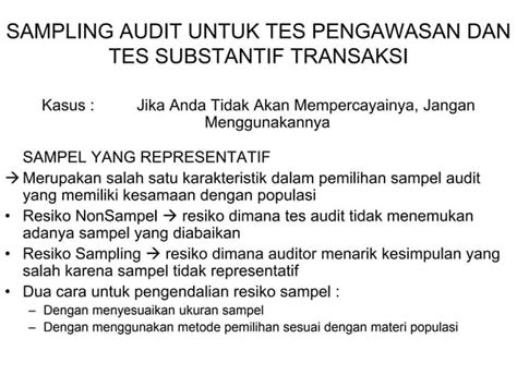 Sampling Audit Dalam Pengujian Substantif Pptx