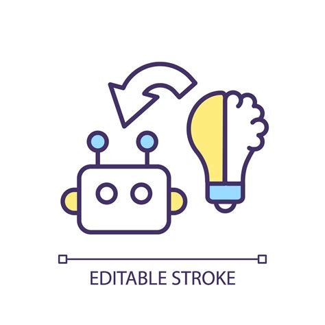 2d Editable Ml Algorithms Icon Representing Mooc Isolated Vector Multicolor Thin Line
