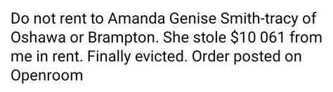 Oshawa Brampton Amanda Genise Smith Tracey Made It To Openroom Ca For