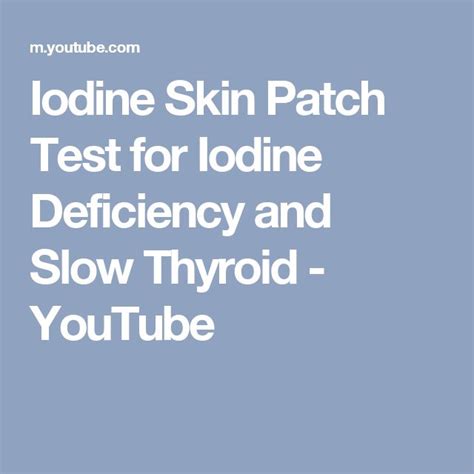 Iodine Skin Patch Test For Iodine Deficiency And Slow Thyroid Youtube