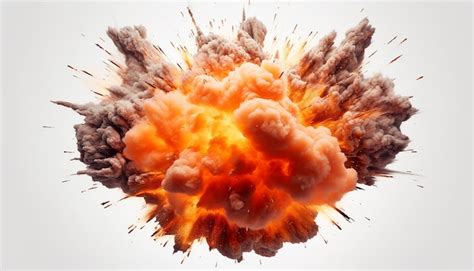 Premium Ai Image Isolated Explosion On White Background