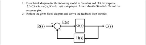 Solved 1draw Block Diagram For The Following Model In Simulink And