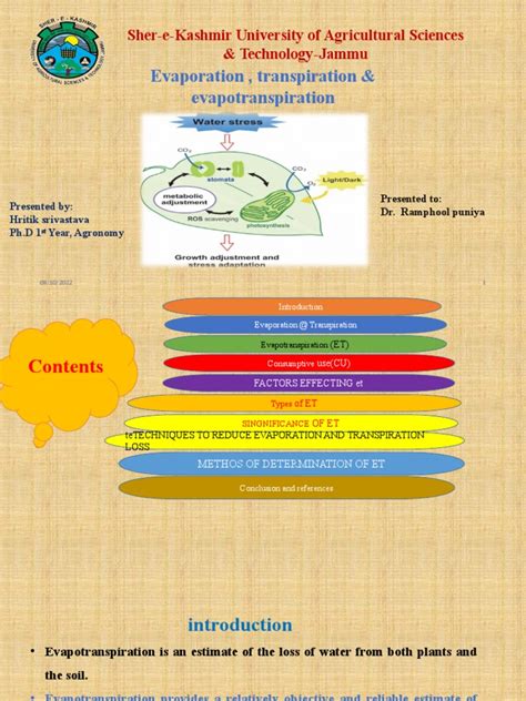 Signifcance Of Evapotranspiration On Irrigation Management Pdf Evapotranspiration Mulch