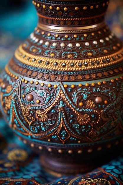 Premium Photo A Closeup Of An Ornate Pakistani Pottery Piece