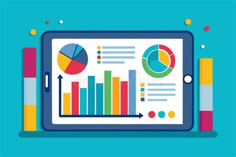 A Tablet Showcases Vibrant Graphs And Statistics Illustrating Data Trends In A Modern Design
