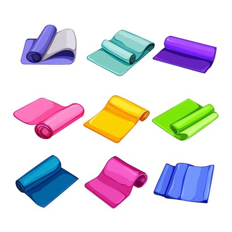 Premium Vector Fitness Mat Set Cartoon Vector Illustration