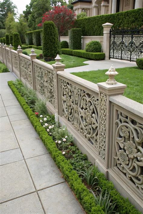 18 Stylish Front Concrete Fence Design Ideas