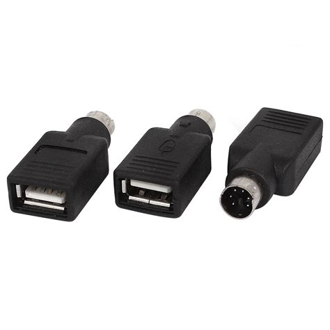3 PCS PS 2 To USB Female Mouse Adapter Converter Connector Black Walmart Com