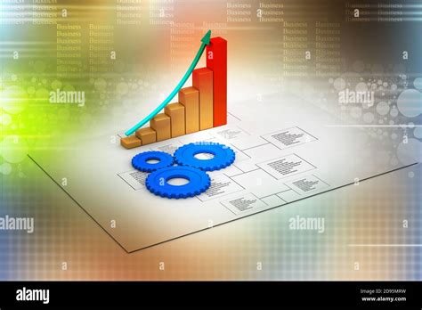Flow Chart With Gears And Graph Stock Photo Alamy