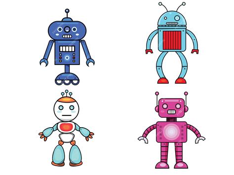 Premium Vector Set Robotic Character With Modern Technology Cyborg And Android Robots Design