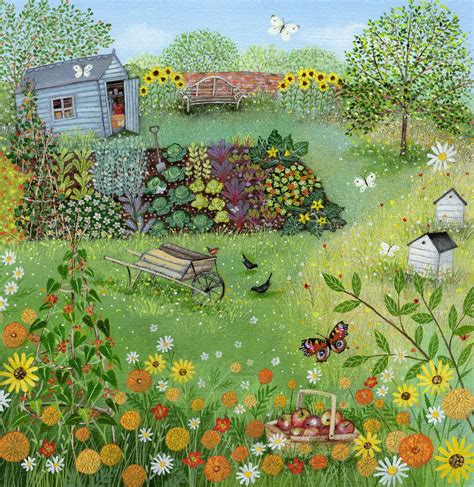 Summer Garden With Vegetable Patch • Lucy Grossmith With Images Art