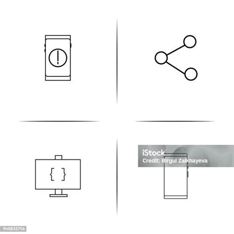 인터넷 기술 간단한 선형 아이콘 설정합니다 개요 벡터 아이콘 0명에 대한 스톡 벡터 아트 및 기타 이미지 0명 디자인