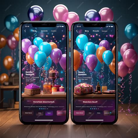 Premium Ai Image Mobile App Layout Design Of Party Supplies Delivery With Festive And