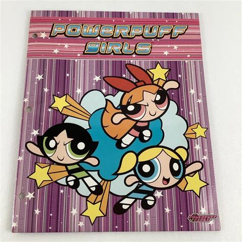 Powerpuff Girls 3 Hole Pocket Folder School Supply Vintage 2002 Cartoon Network £1602 Picclick Uk