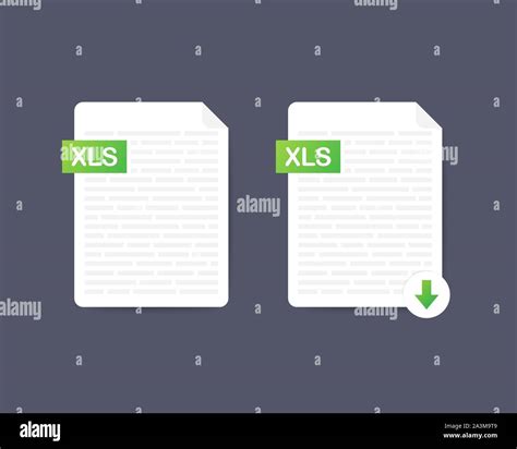 Download Xls Button Downloading Document Concept File With Xls Label And Down Arrow Sign