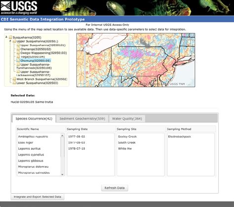 the user interface of the semantic data integration prototype features