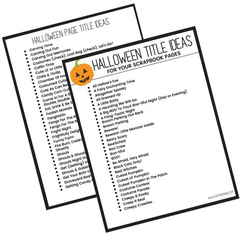 Halloween Party Scrapbook Titles At Cecila Whitworth Blog