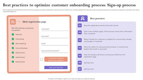 Best Practices To Optimize Customer Onboarding Process Sign Up Process Demonstration Pdf