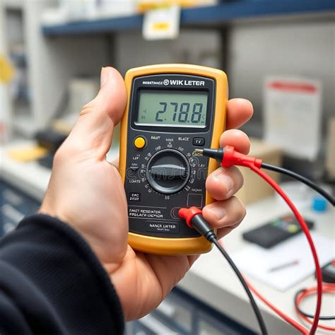 A Hand Holding A Circuit Tester With Probes Measuring Resistance Across A Hand Holding A Circuit Tester With Probes Measuring Resistance Across