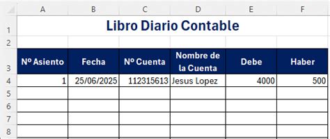 Plantilla Libro Diario De Contabilidad Excel Gratis