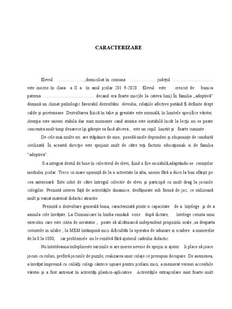 Model Caracterizare Pdf