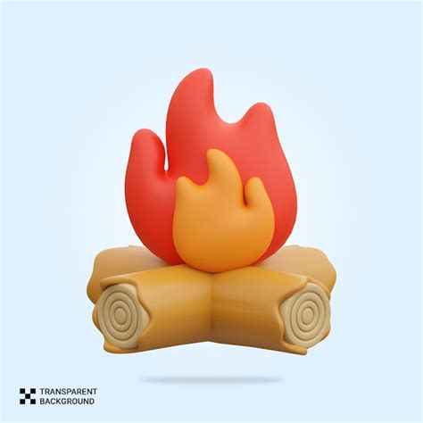 Premium Psd Psd 3d Bonfire Icon