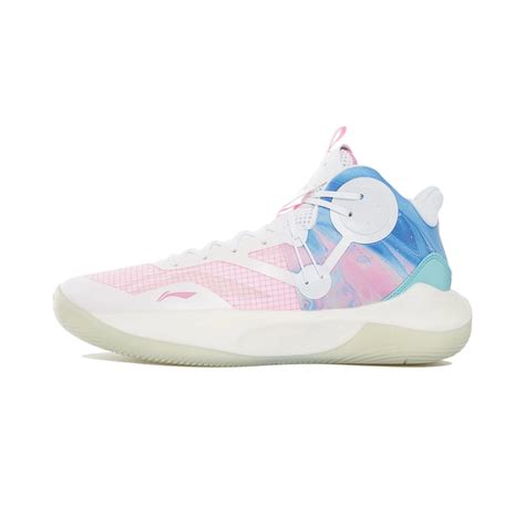 Lining Sonic 9 Ix Team Mid Mens On Court Basketball Shoes White Pink Blue Poizon