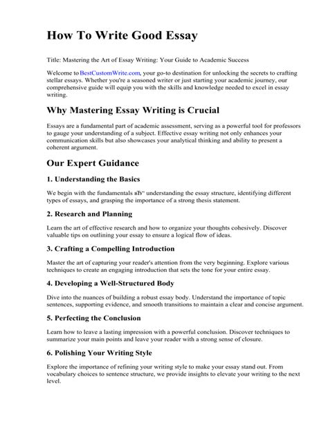 Essay Writing Guide: Mastering Academic Essays