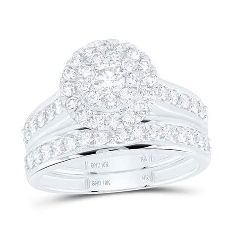 10k White Gold 1 38ctw Natural Diamond Round Trio Set Womens 65