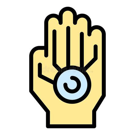 Privacy Palm Recognition Icon Vector Flat Stock Illustration