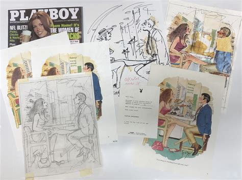 Doug Sneyd Signed Original 3 Sketch Art Collection Playboy 2003 Oked