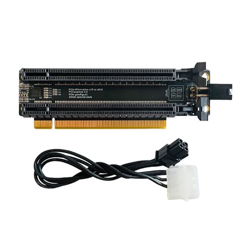 hgycpp pcie4 0 x16 1 to 2 gen4 card sata 4p power port split card