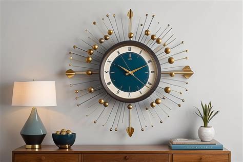 Premium Photo Midcentury Modern Atomic Clock As A Statement Wall Piece