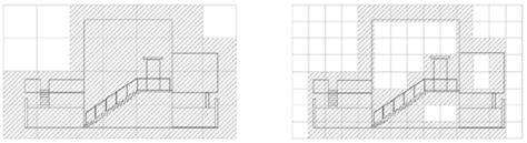 and 2 first grid left and second grid right placed over elevation