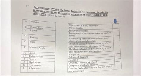 Solved Arrow Total 12 Marks Matching Text From The Se