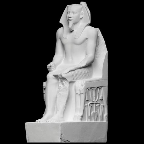 King Khafre Chephren Enthroned With The Horus Falcon From Scan The