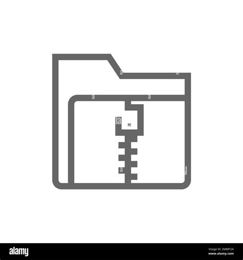 Compressed Folder Line Icon Graphic Resource Template Vector Illustration Stock Vector Image
