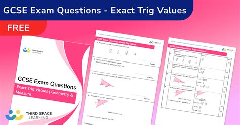 Exact Trig Values Exam Questions GCSE Maths FREE