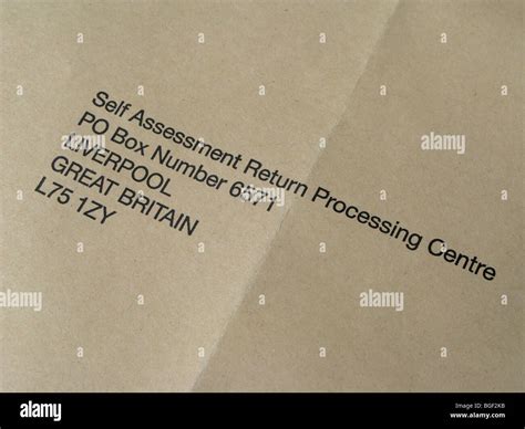 Envelope For Return Of Self Assessment Tax Form To Liverpool Office Uk