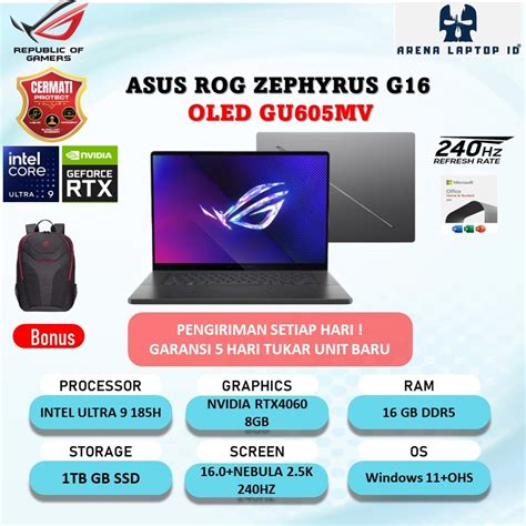 Jual Asus Rog Zephyrus G Oled Gu Mv Ultra H Rtx Gb Gb Tb W Ohs Nebula