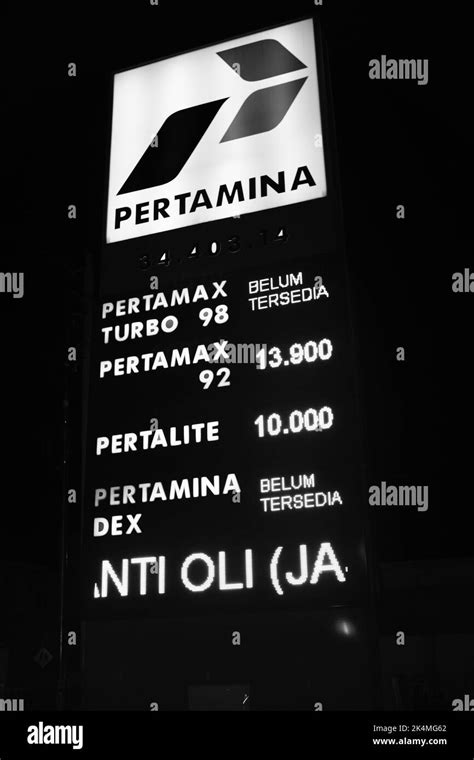 West Java Indonesia 02 October 2022 Fuel Price Signpost Photo Of A Sign At A Gas Station