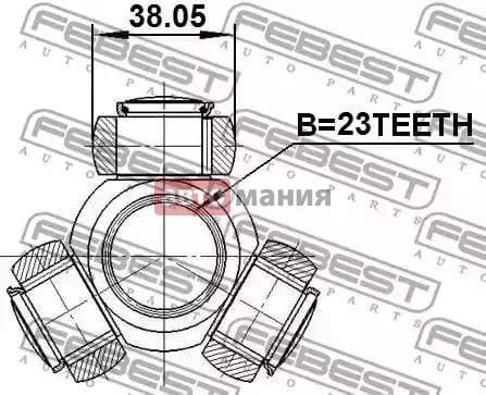 Трипоид шруса (Гранаты) FEBEST 0116SXM10 купить в интернет магазине ...