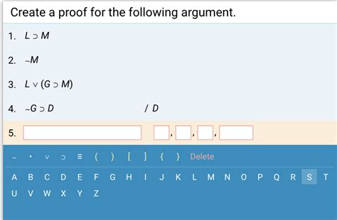 Solved Create a proof for the following argument כ Chegg