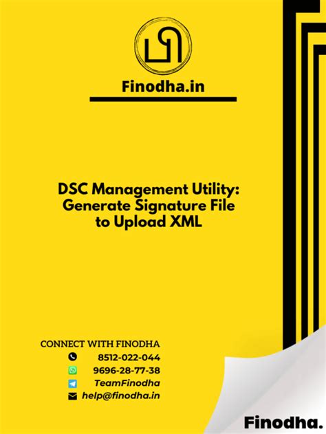 DSC Management Utility Generate Signature File To Upload XML Online ITR EFiling Financial