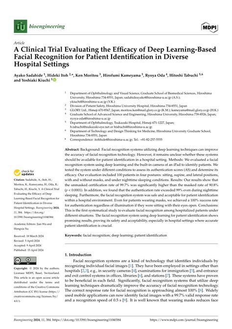 Pdf A Clinical Trial Evaluating The Efficacy Of Deep Learning Based Facial Recognition For